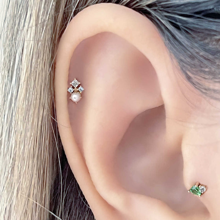 Flat Back Cartilage Earrings, 14k Gold, Helix, Tragus, Conch Studs ...