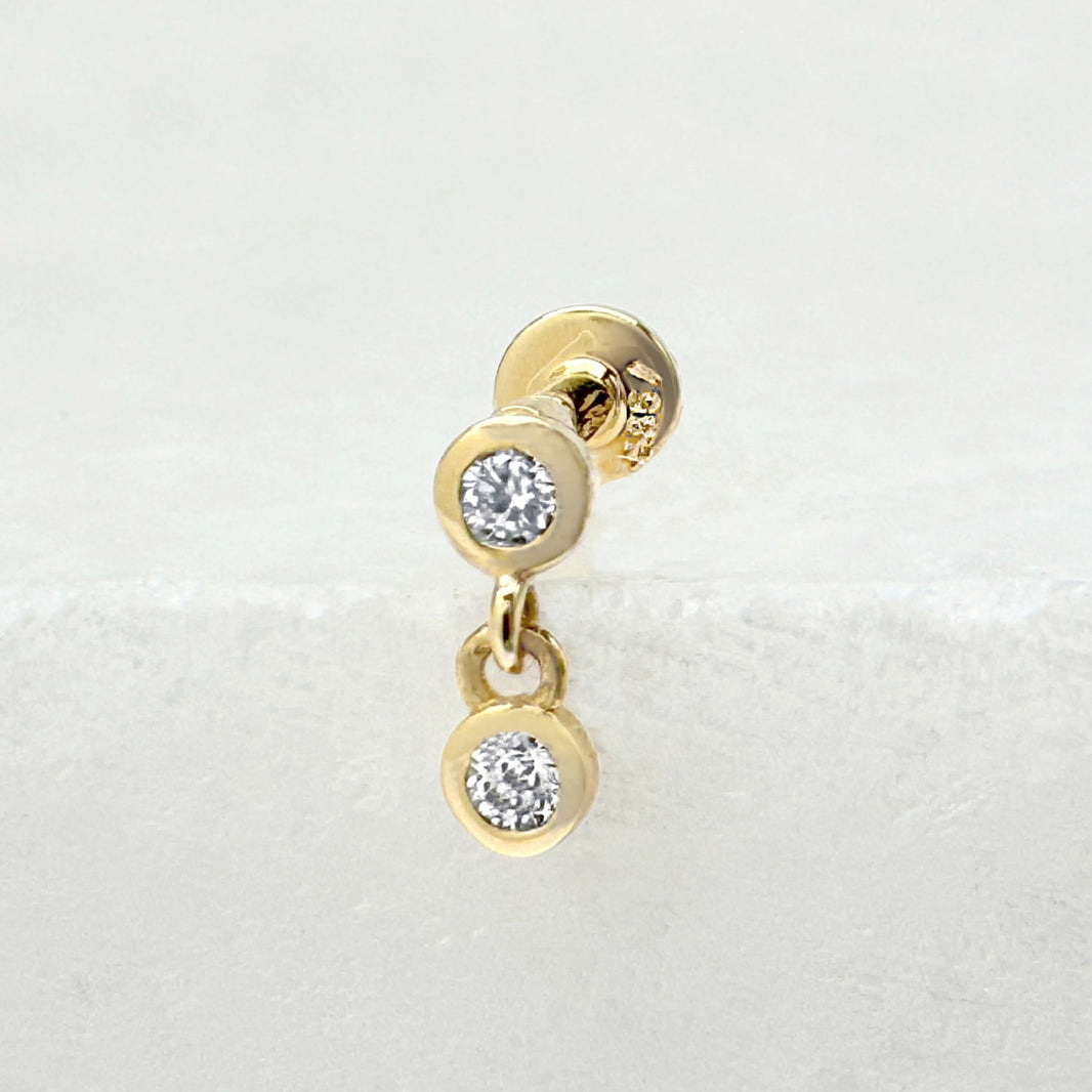 Flat Back Cartilage Earrings, 14k Gold, Helix, Tragus, Conch Studs ...