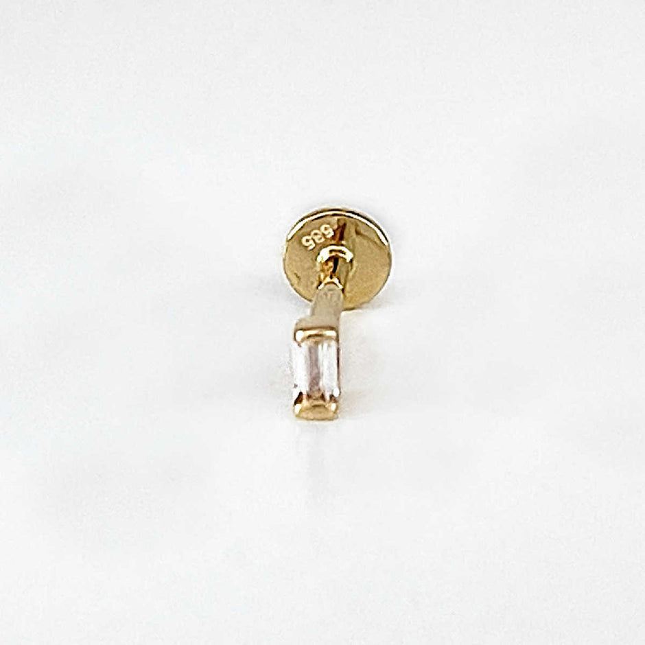 Flat Back Cartilage Earrings, 14k Gold, Helix, Tragus, Conch Studs ...