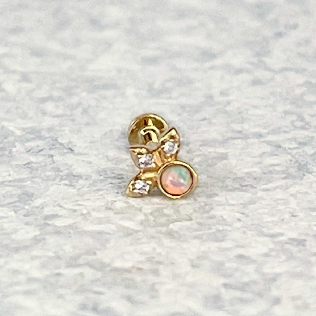 Flat Back Cartilage Earrings, 14k Gold, Helix, Tragus, Conch Studs ...